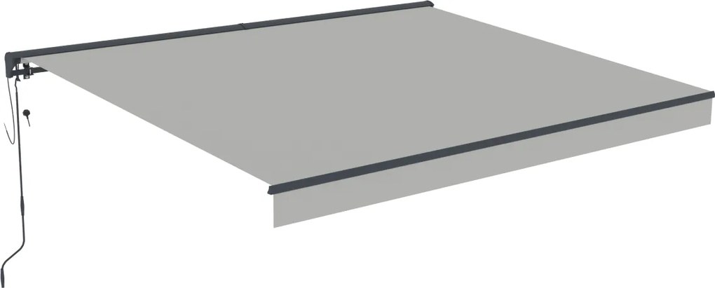 Elektrická markýza s LED osvětlením BestBerg BBSU-EL395LG / 395 x 300 cm / světle šedá