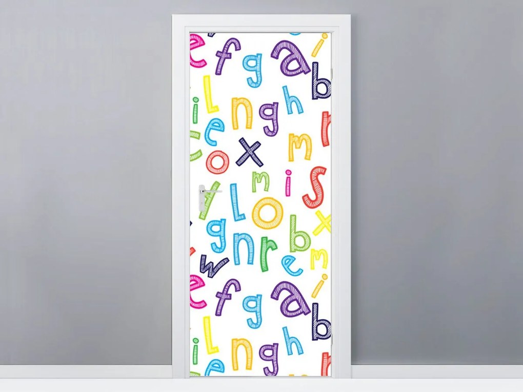 Gario Samolepící fólie na dveře Pěkná barevná abeceda 95x205cm Velikost: 95 x 205 cm