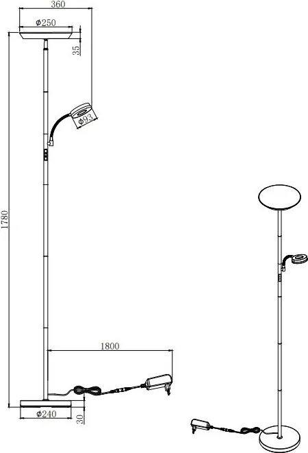 Stojací lampa LED Specter, bílá