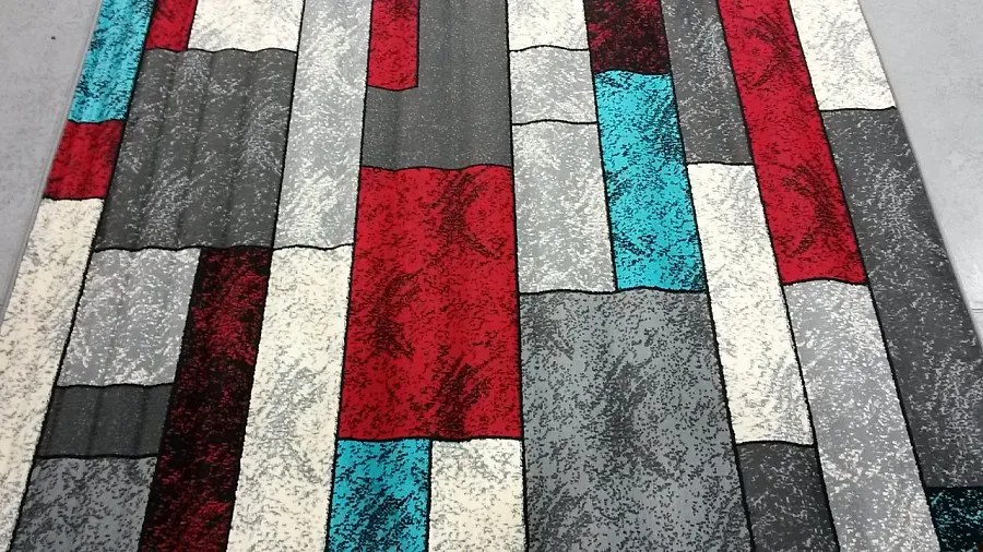 Kusový koberec AMAZON 1 šedý červený 150x210