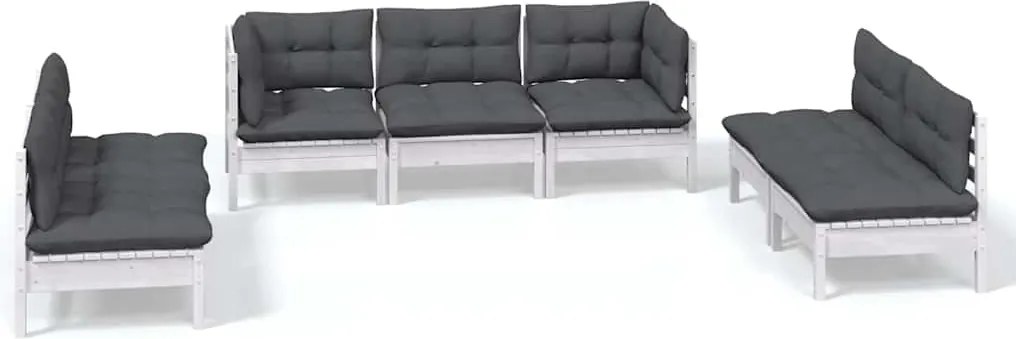 7dílná zahradní sedací souprava s poduškami masivní borovice 3096221