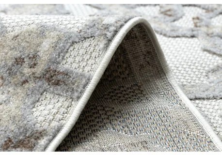 koberec Strukturální SOLE D3882 Ornament ploché tkaní béžový / šedá velikost 140x190 cm | krásné koberce cz
