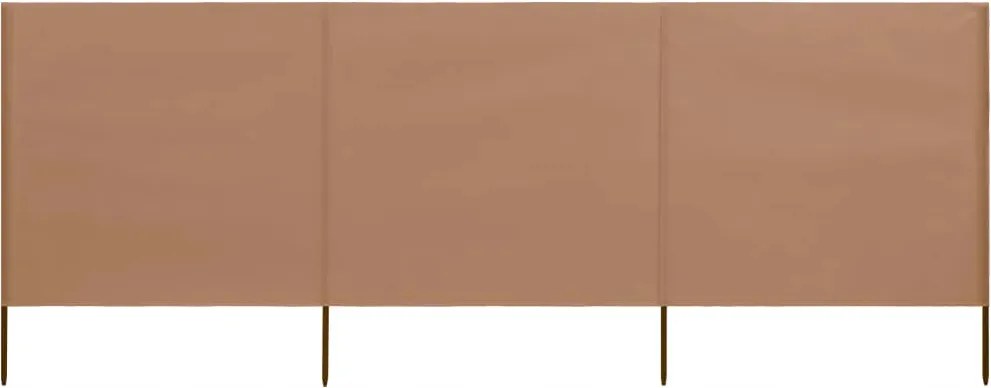 3Dílná Zástěna Proti Větru Textil Taupe 400 x 160 cm