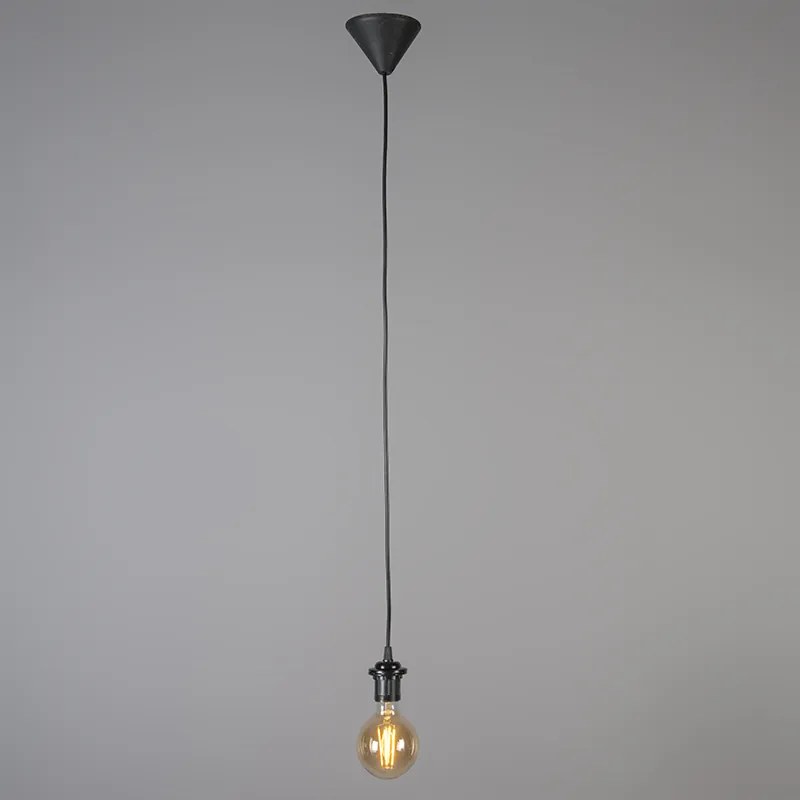 Moderní závěsné svítidlo černé s bílým stínítkem 45 cm - Pendant