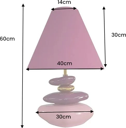 Designová stolní lampa Kalpana 60 cm růžová