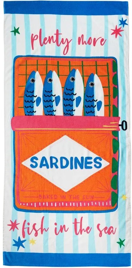 Bavlněná plážová osuška 76x160 cm Sardines – Catherine Lansfield