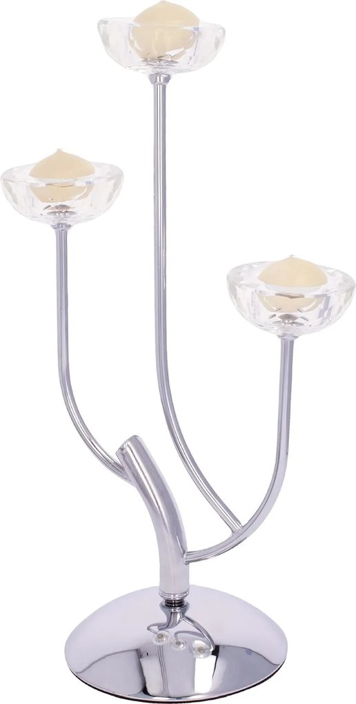 Svícen Elizabeth silver výška 44,5cm