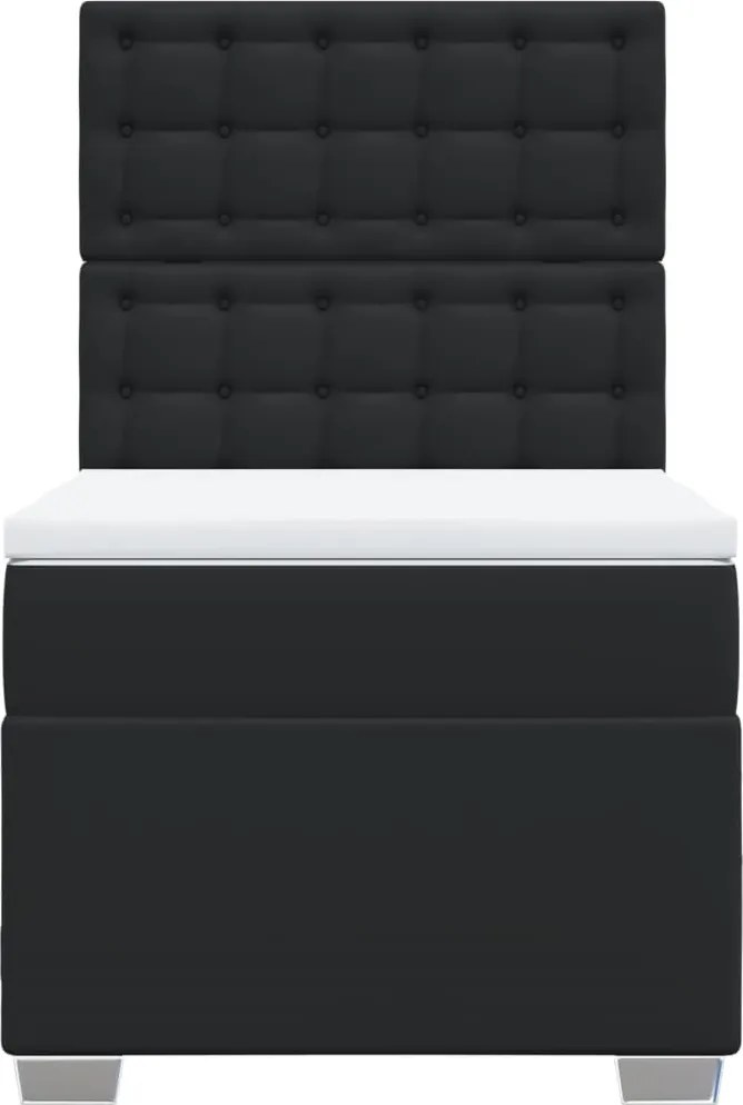 Box spring postel s matrací černá 90x200 cm umělá kůže 3290704