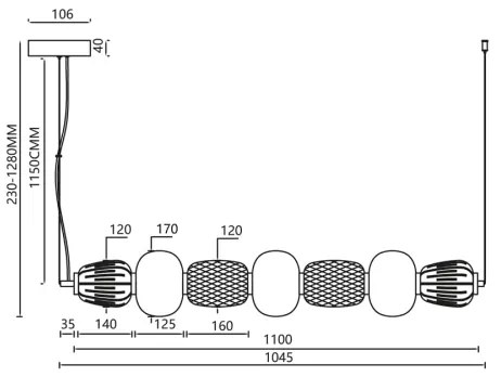 LED Lustr na lanku CARO LED/42W/230V chrom