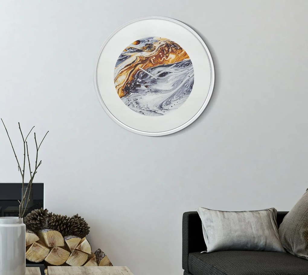 Nástěnné hodiny Mirror 60 cm šedé/vícebarevné