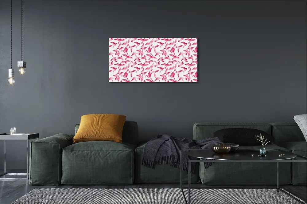 Obrazy na plátně růžové ptáci 120x60 cm