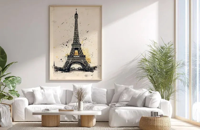 Pařížská elegance - obraz - Eiffelova věž v uměleckém stylu 24 - A4 – 210 × 297 mm - 159 Kč