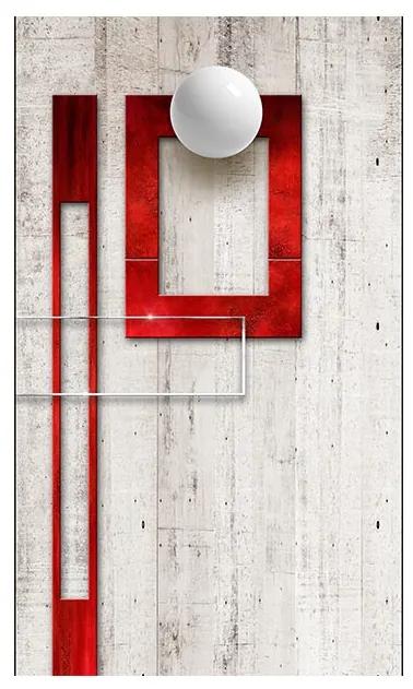Fototapeta - Concrete, red frames and white knobs