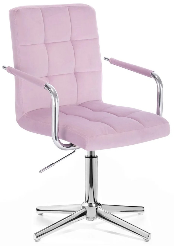 LuxuryForm DESIGN Otočná židle VERONA VELUR na stříbrném kříži - levandule