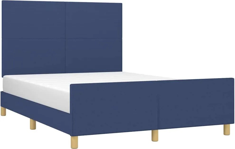 Rám postele bez matrace modrý 140 x 190 cm textil 3124893