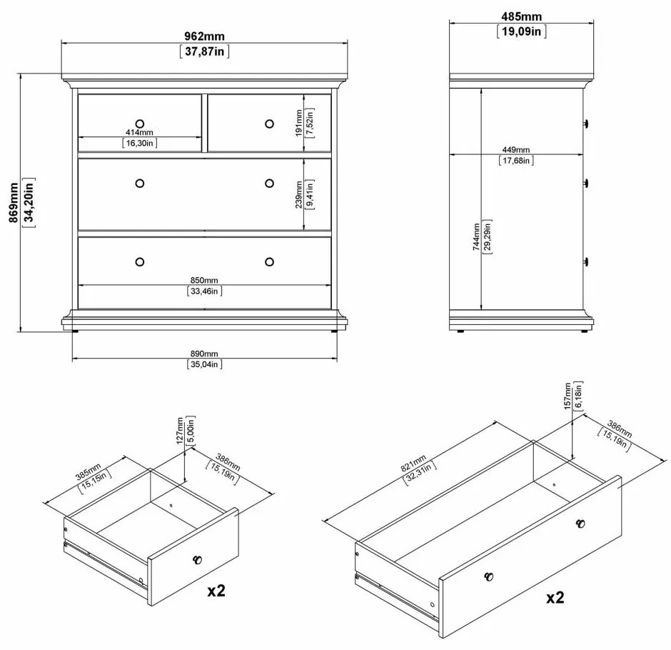 Tvilum Komoda Provence 716 bílá
