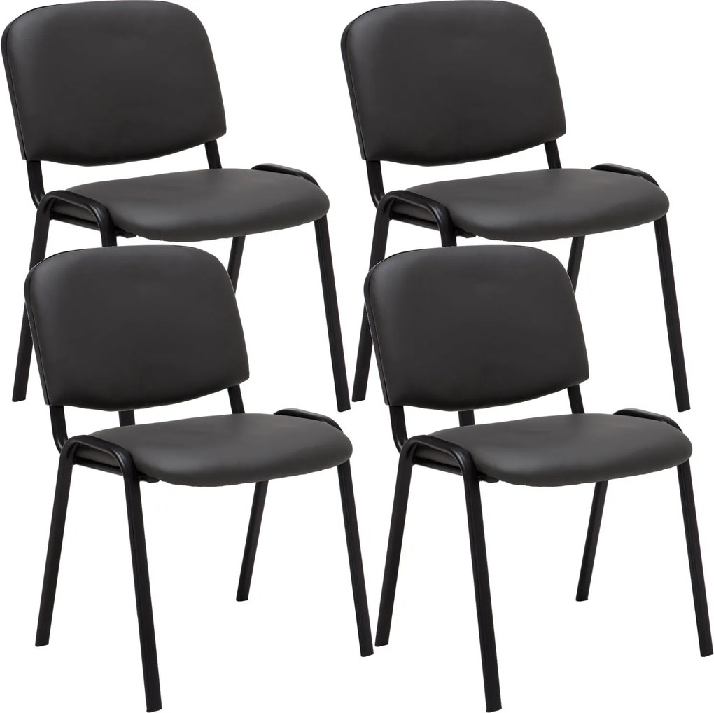 Sada 4 konferenčních židlí Ken umělá kůže – šedá