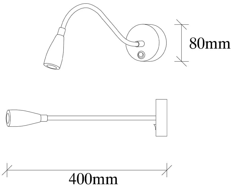 Černé LED nástěnné svítidlo Reading – Opviq lights