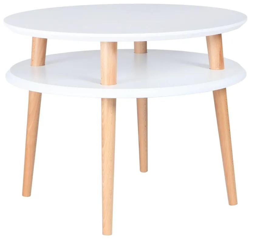 Ragaba Konferenční stolek Iram Small, 57x57x45 cm, bílá/přírodní