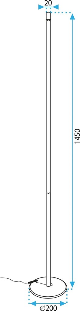 Toolight Toolight, LED podlahová lampa 145cm, 12W, APP1416-F, zlatá lesklá, OSW-05416