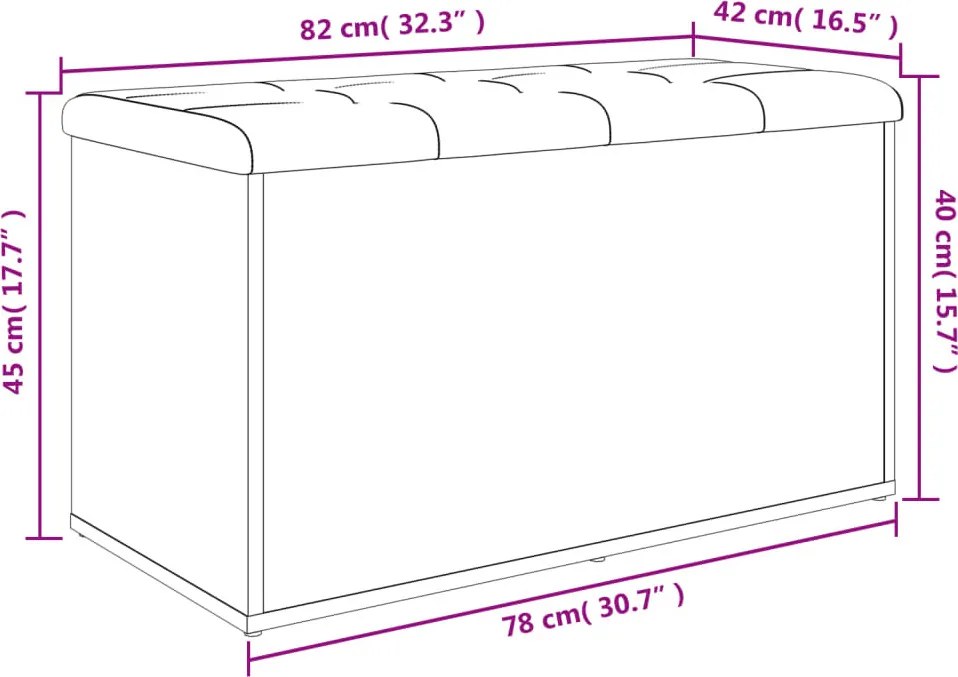 vidaXL Úložná lavice 82 x 42 x 45 cm kompozitní dřevo [835048] Barva: kouřový dub