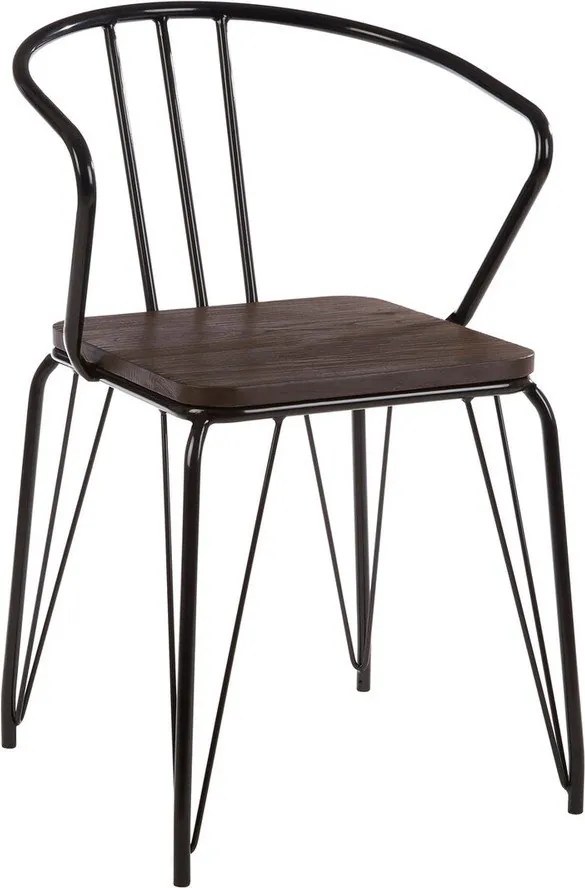 Černá/v přírodní barvě jídelní židle z jilmového dřeva District – Premier Housewares