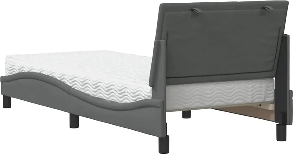 Postel s matrací Hanko tmavě šedá 90 x 200 cm textil 3310504
