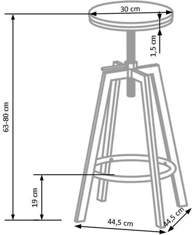 Barová židle Luca, olivová / tmavě hnědá