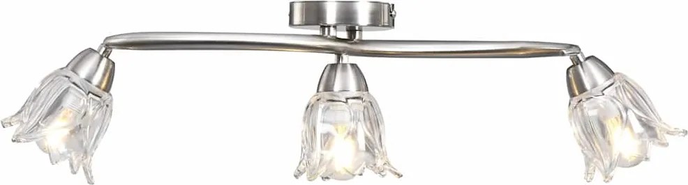 Stropní lampa průhledná skleněná stínidla 3 žárovky E14 tulipán 289230