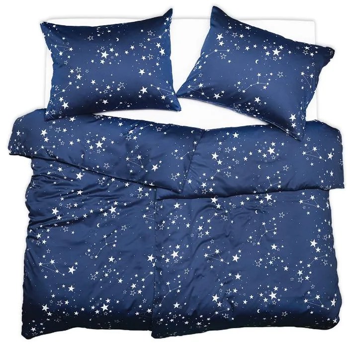 SCANquilt povlečení SATÉN PLUS orion modrobílá 140 x 200/70 x 90 cm