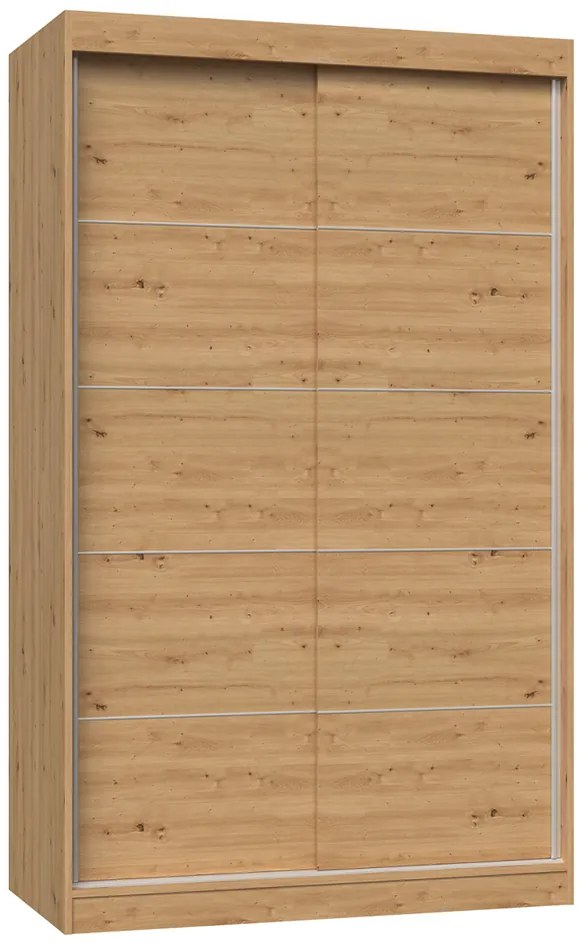 Šatní skříň IGA 120 dub artisan s ozdobnou lištou