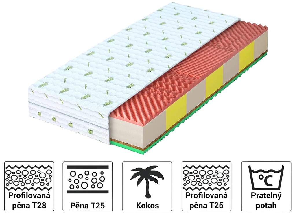 Wilsondo Pěnová matrace s kokosem Jovis 80x200