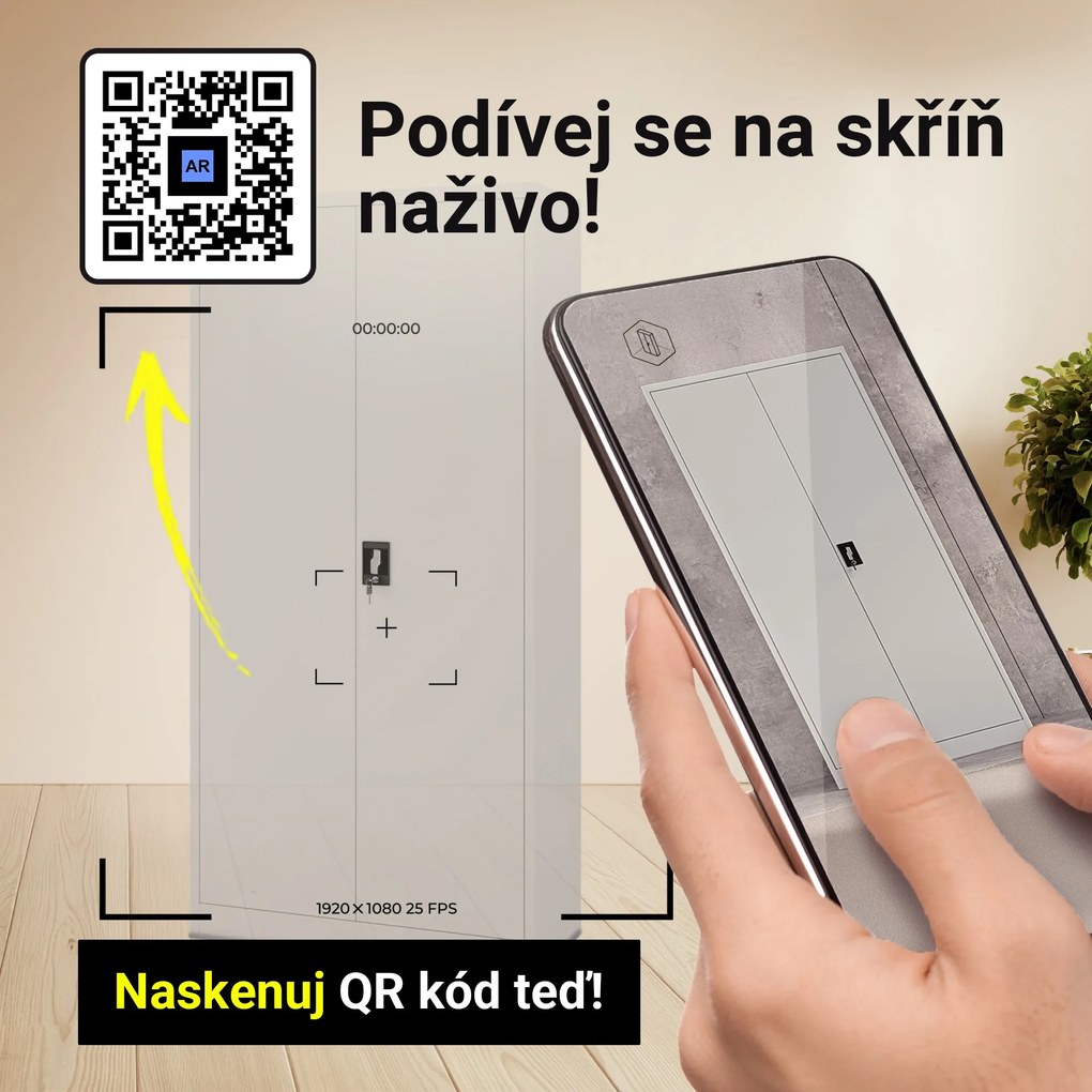 Kancelářská skříň na dokumenty se 4 policemi, šedá, 900x1850x400 mm: JAN