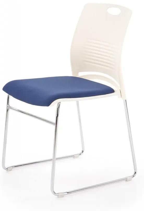 HALMAR Konferenční židle Kali bílá/modrá