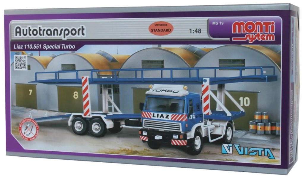 Stavebnice Monti System MS 19 Autotransport Liaz 1:48 v krabici 31,5x16,5x7,5cm