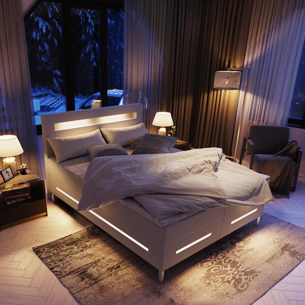 MSL Kontinentální čalouněná postel BENZEMA (180 x 200 cm) Barva látky: MONOLITH 02