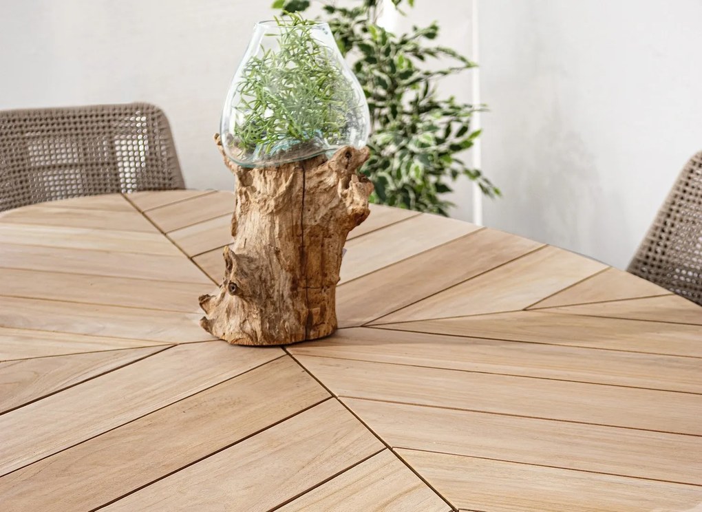 BIZZOTTO Oválný zahradní stůl PALMDALE 240x100cm bílé nohy 0804740
