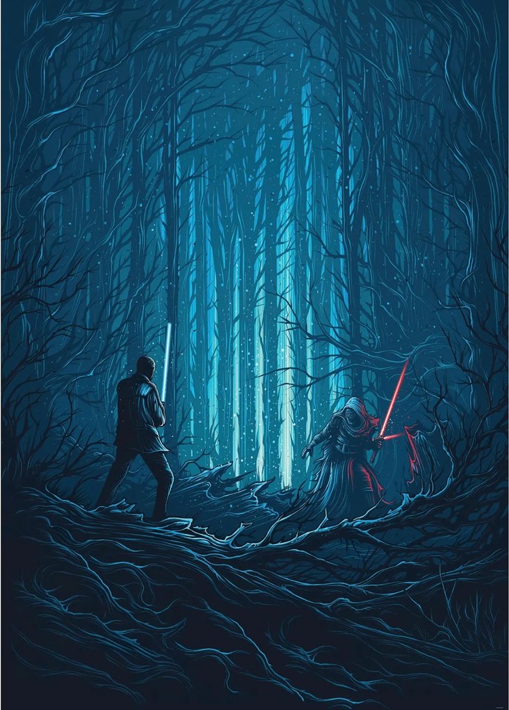 Komar Vliesová fototapeta Star Wars Wood Fight 200 x 280 cm