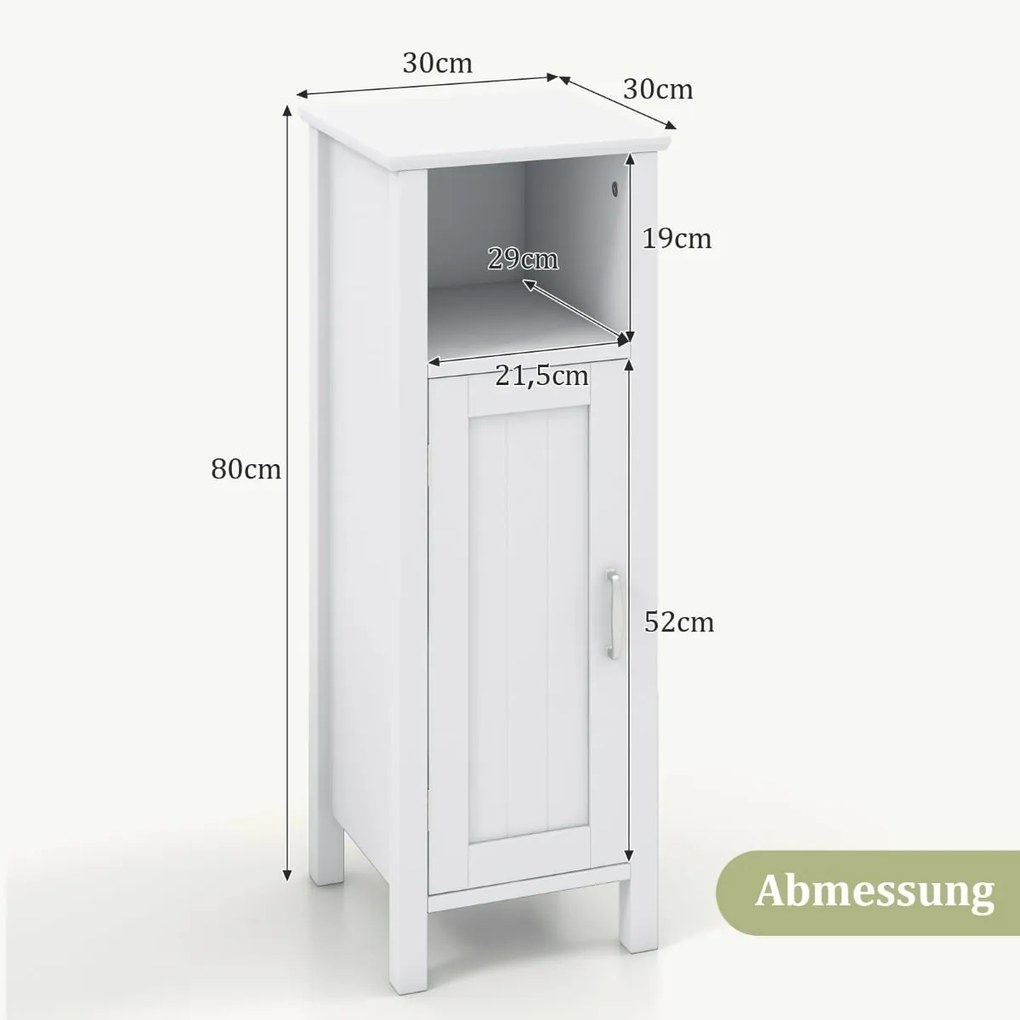 Costway Koupelnová skříňka do ložnice kuchyně koupelnová do koupelny bílá