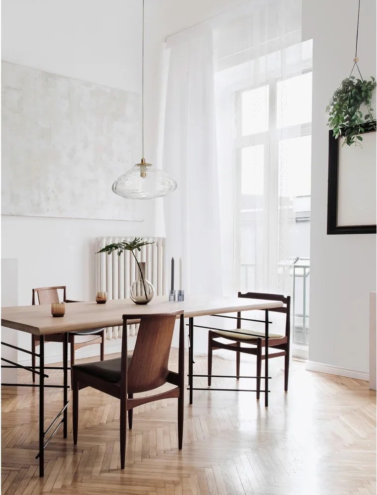Skleněné závěsné svítidlo v mosazné barvě ø 26 cm King – Nova Luce