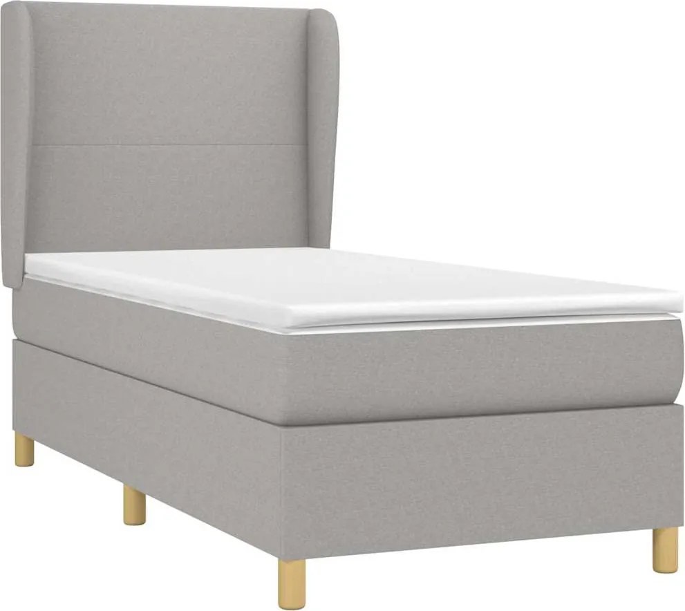 Box spring postel s matrací světle šedá 80 x 200 cm textil 3128317