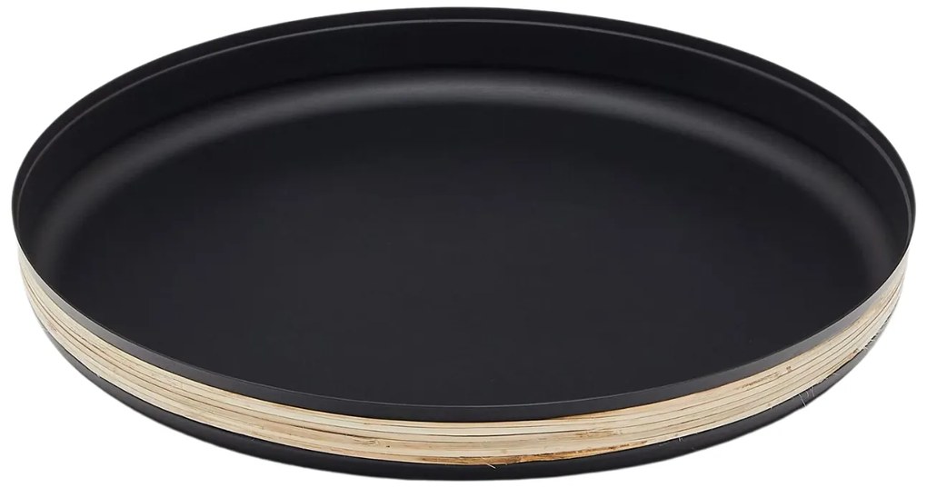OnaDnes -20% Černý kovový podnos Kave Home Shai 33 cm