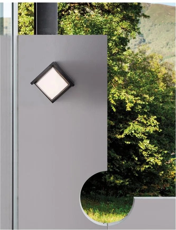 NV 9026001 Venkovní nástěnné svítidlo MAX tmavě šedý ABS čirý a bílý akryl LED 12W 3000K 200-240V 120st. IP65 - NOVA LUCE