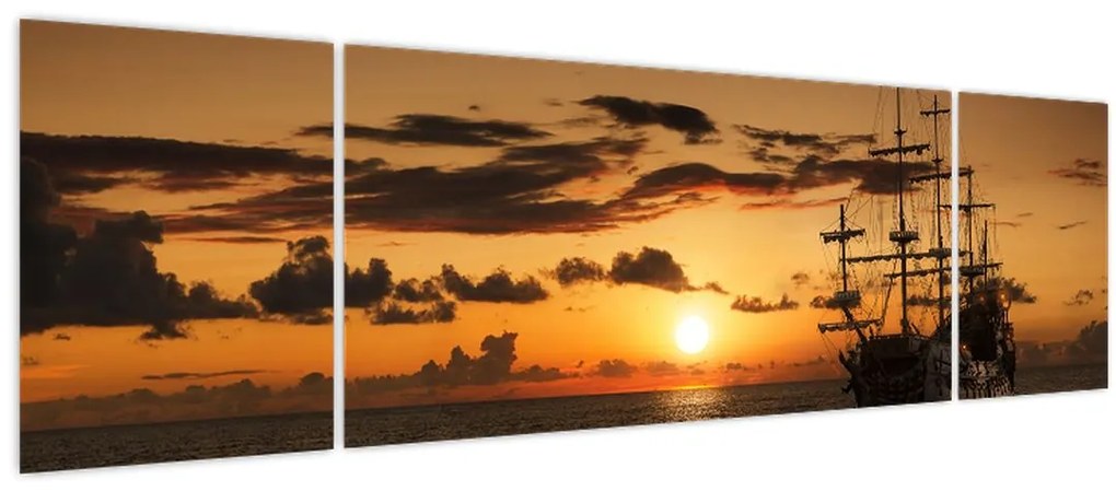 Obraz - Pirátská loď (170x50 cm)
