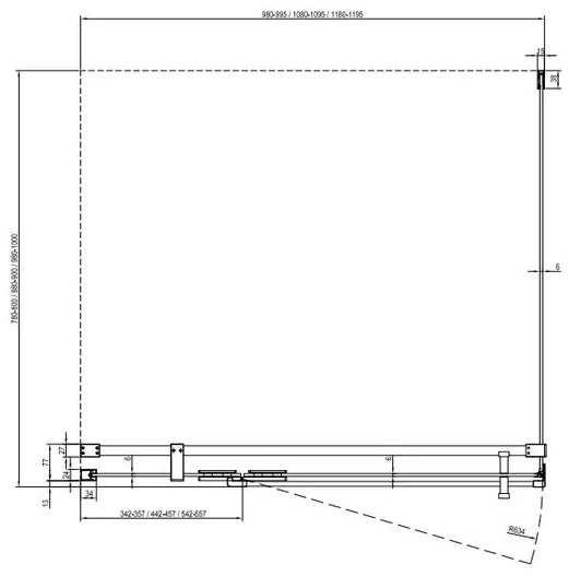 Ravak Cool Boční stěna, 90 cm, černá+transparent COPS-90 X9VV70300Z1