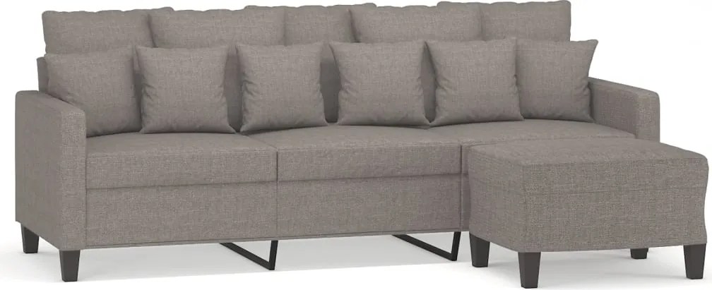 3místná pohovka s podnožkou taupe 180 cm textil 3201096