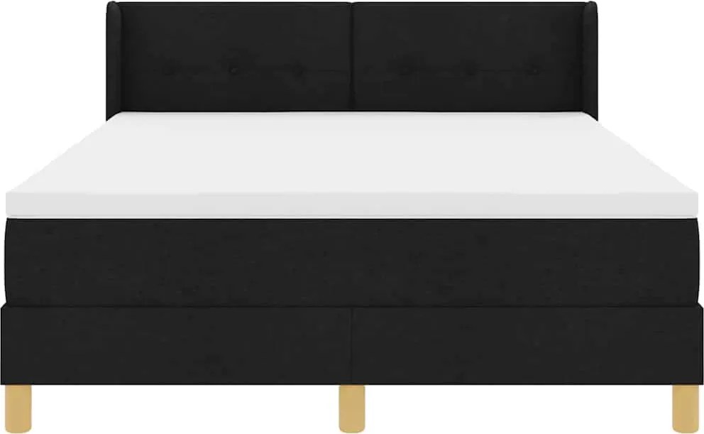 Postel s boxspringem s čelo Černá 200 x 160 cm textil 3341302