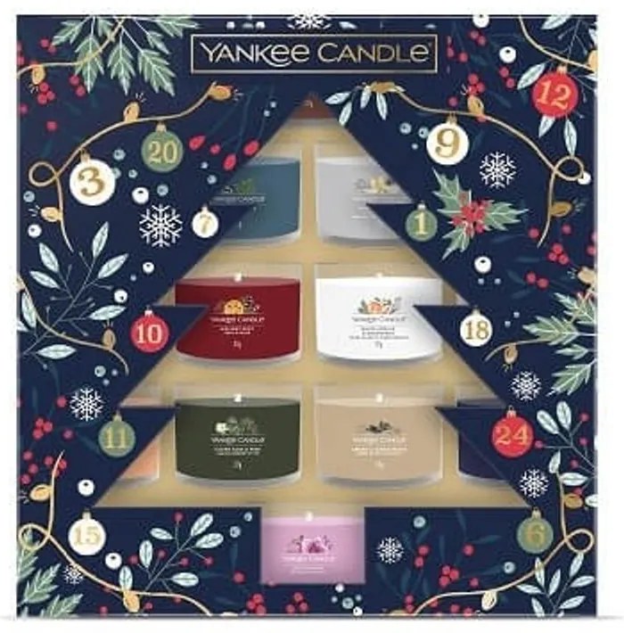 Yankee Candle - Dárková sada vánoční 12 ks votivních svíček ve skle