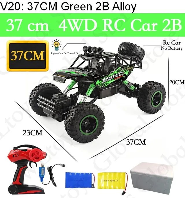 Offroad auto na dálkové ovládání, více variant Varianta: V20: 37CM Green 2B Alloy (slitina)