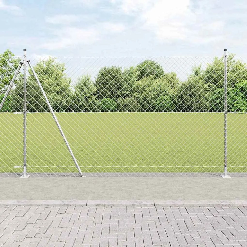 Zábradlí s betonovým základem 10 x 1,4 m Pozinkovaná ocel 3351287